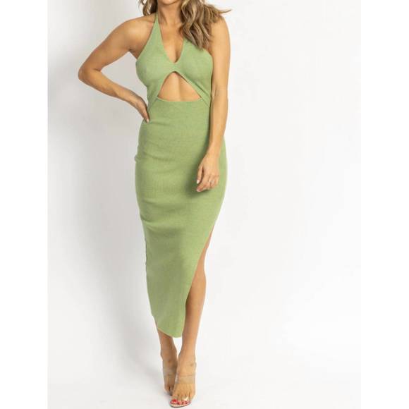 emory park | Dresses | New Emory Park Knit Halter Keyhole Midi Dress In Green | Poshmark